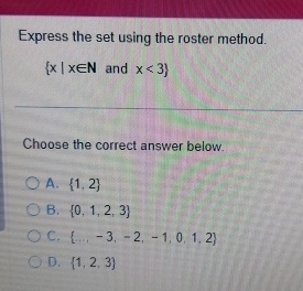 Solved Express the set using the roster method{x|xinN ﻿and | Chegg.com