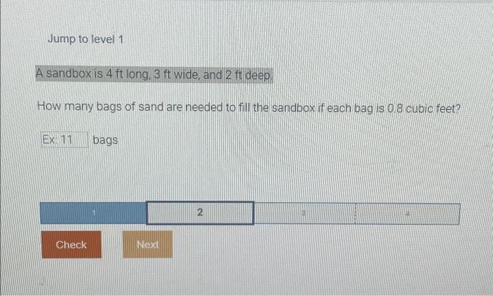 Solved A sandbox is 4 ft long, 3 ft wide, and 2 ft deep. How | Chegg.com