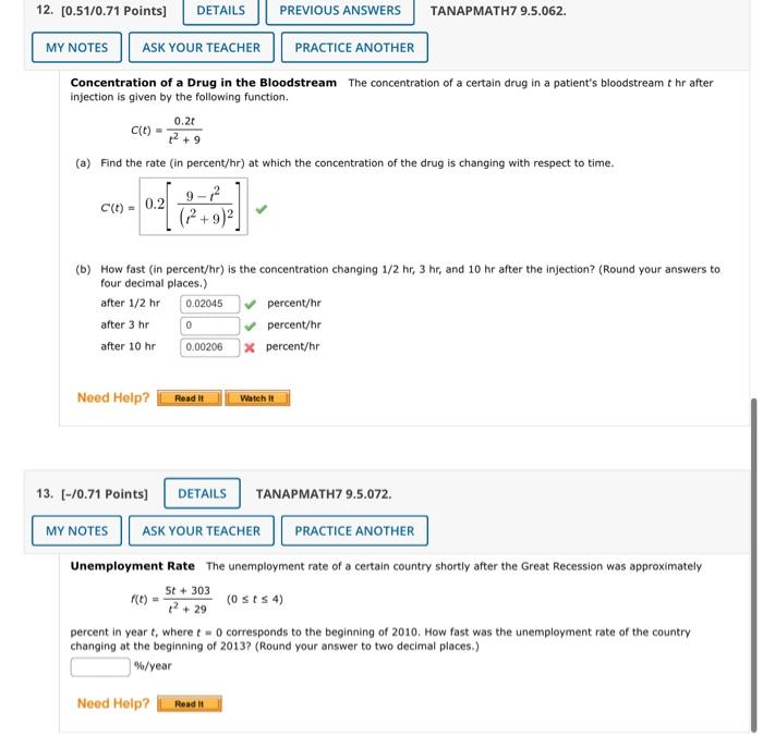 Solved 12. [0.51/0.71 Points) DETAILS PREVIOUS ANSWERS | Chegg.com