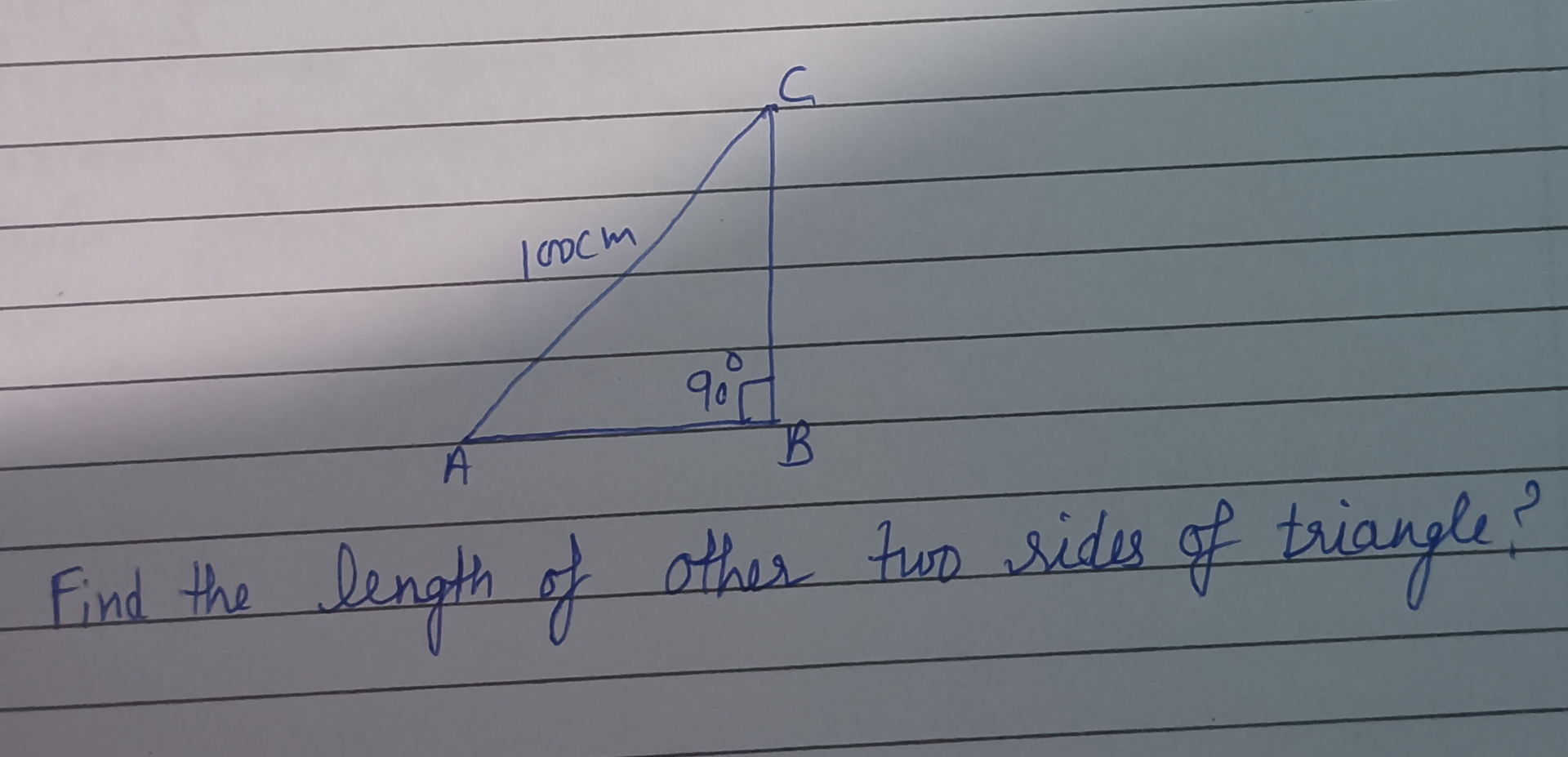 Find the length of other two sides of triangle? | Chegg.com