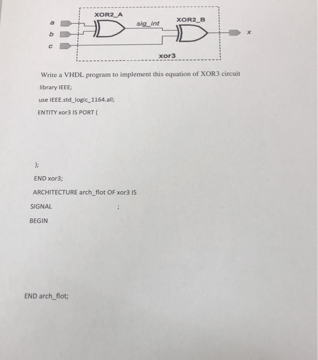Solved XOR2A XOR2B sig int E D som jobben ----------xor3 | Chegg.com