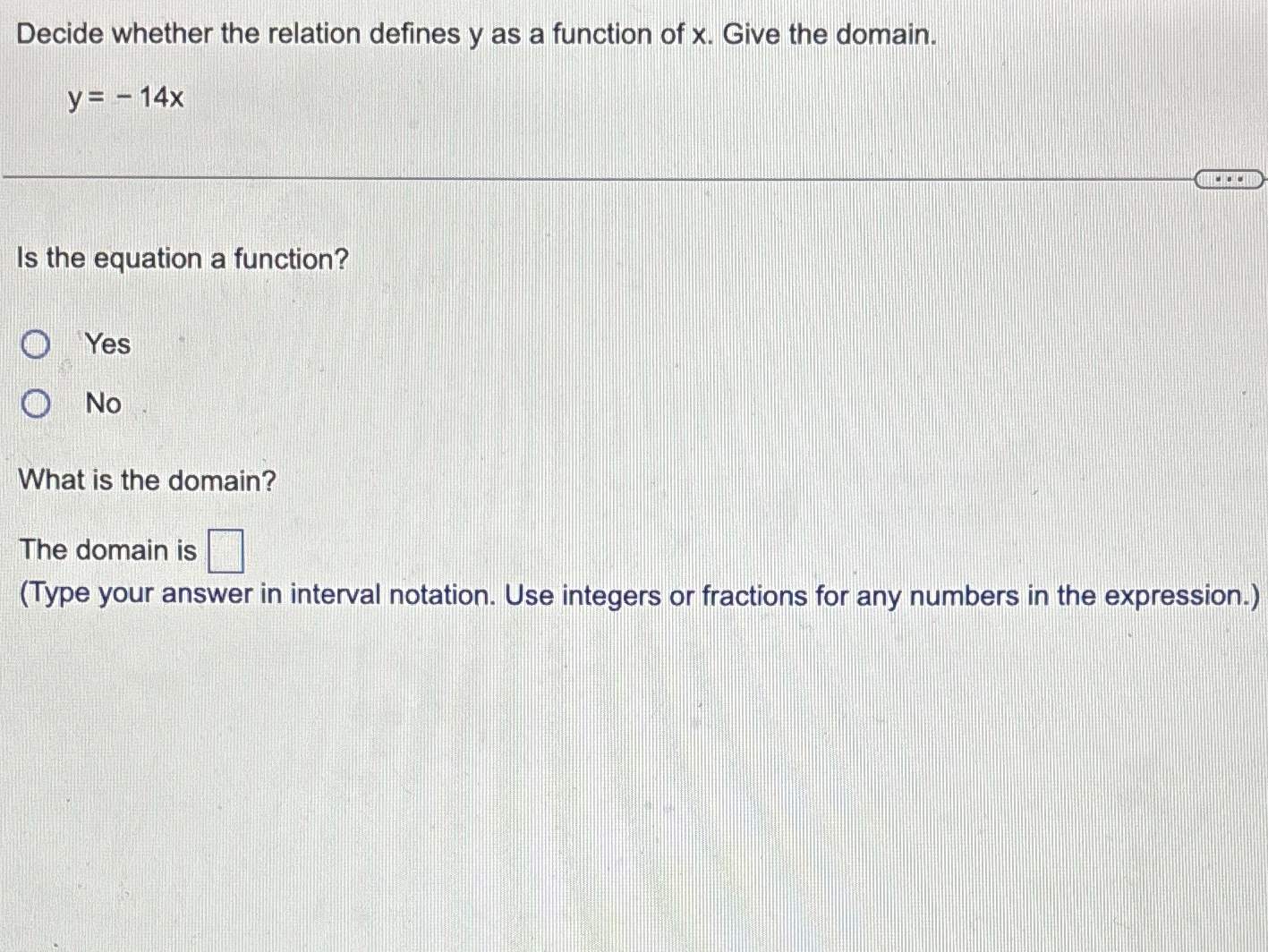 Solved Decide whether the relation defines y ﻿as a function | Chegg.com