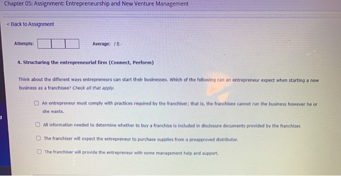 Solved Chapter 05: Assignment: Entrepreneurship and New | Chegg.com