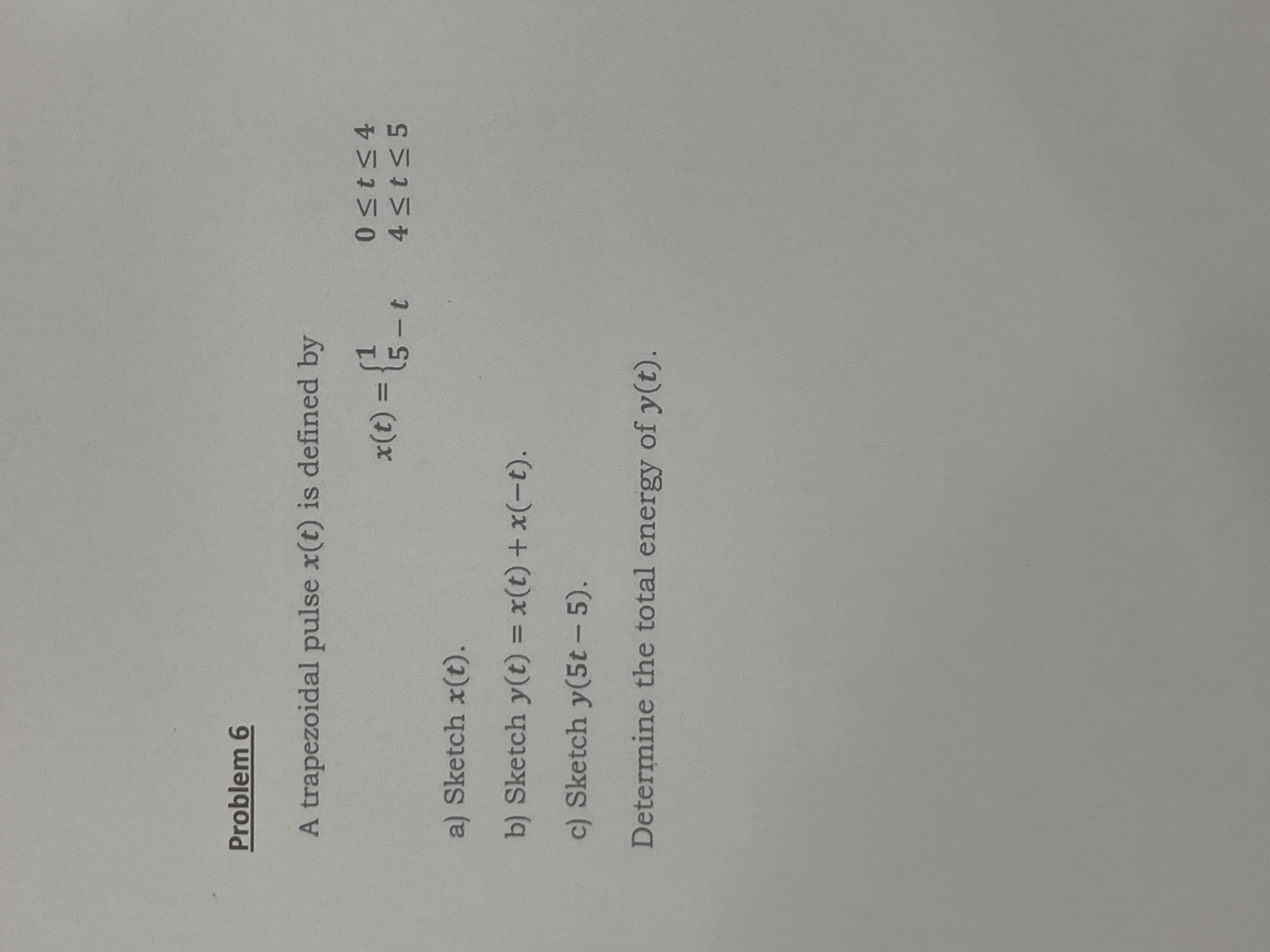 Solved Problem 6A trapezoidal pulse x(t) ﻿is defined | Chegg.com
