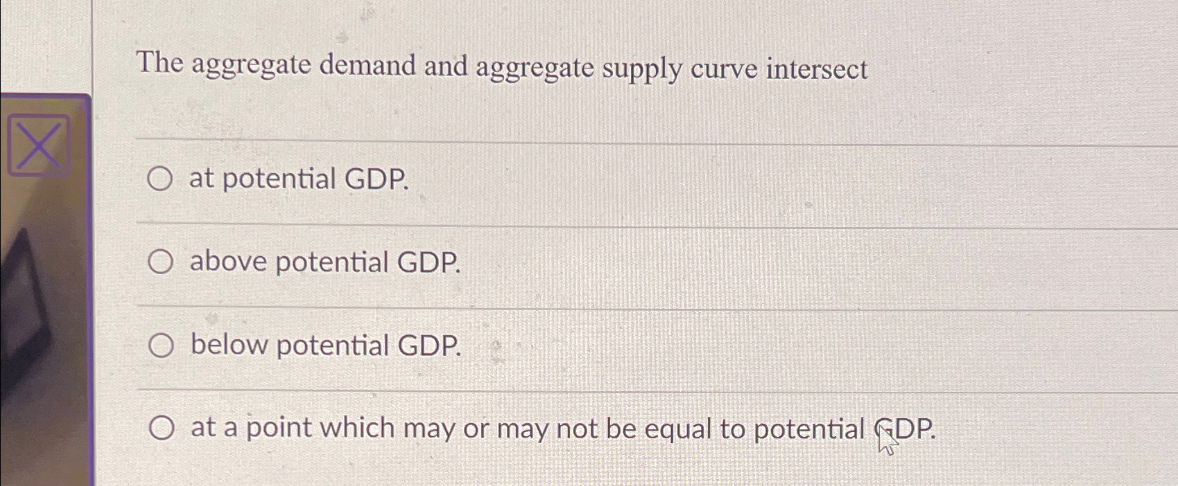 Solved The aggregate demand and aggregate supply curve | Chegg.com
