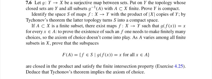 7.6 Let g: Y → X be a surjective map between sets. | Chegg.com
