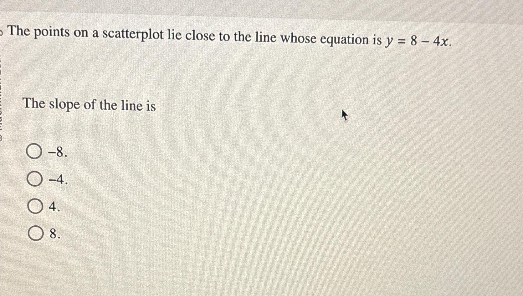 Solved The points on a scatterplot lie close to the line | Chegg.com