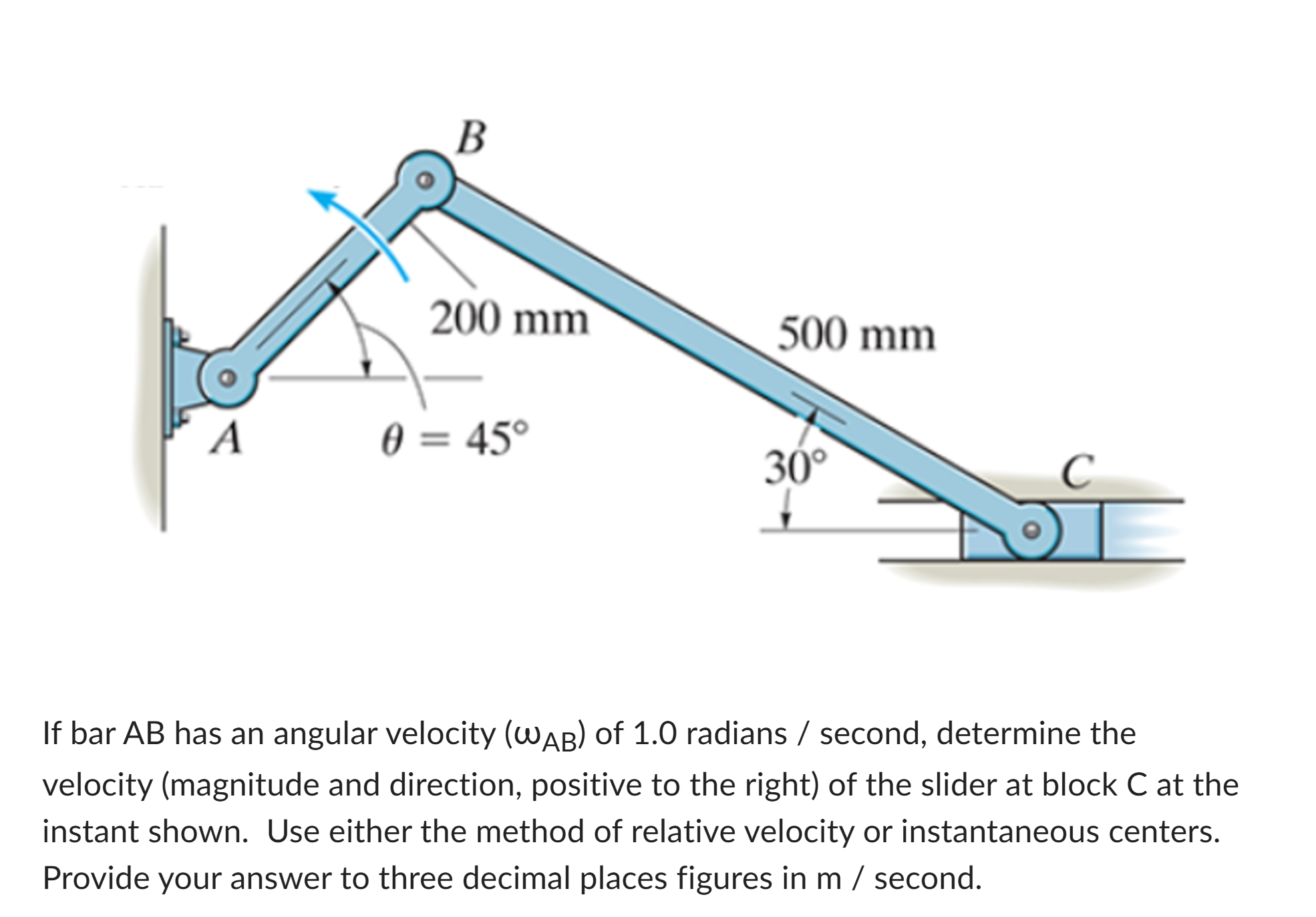 Solved If bar AB has an angular velocity | Chegg.com