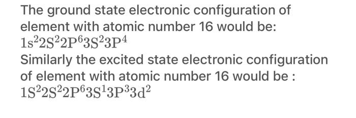 Solved The ground state electronic configuration of element | Chegg.com