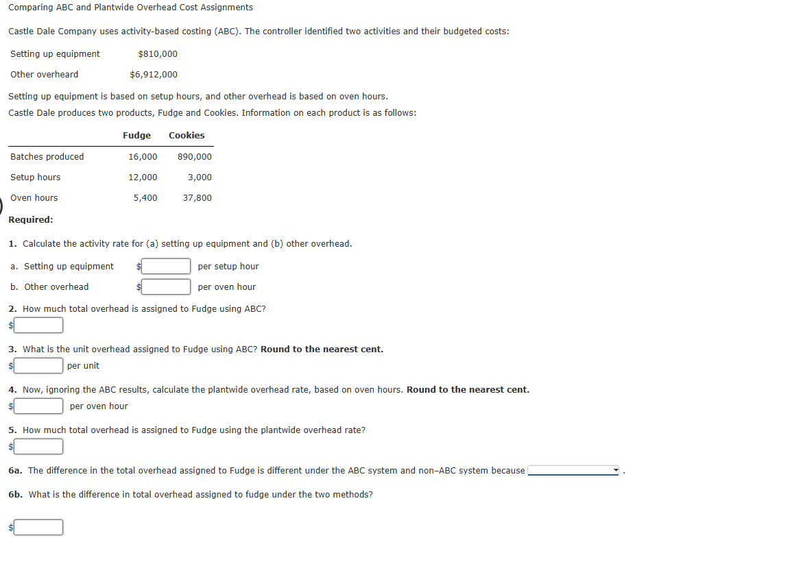 Solved Comparing ABC and Plantwide Overhead Cost | Chegg.com