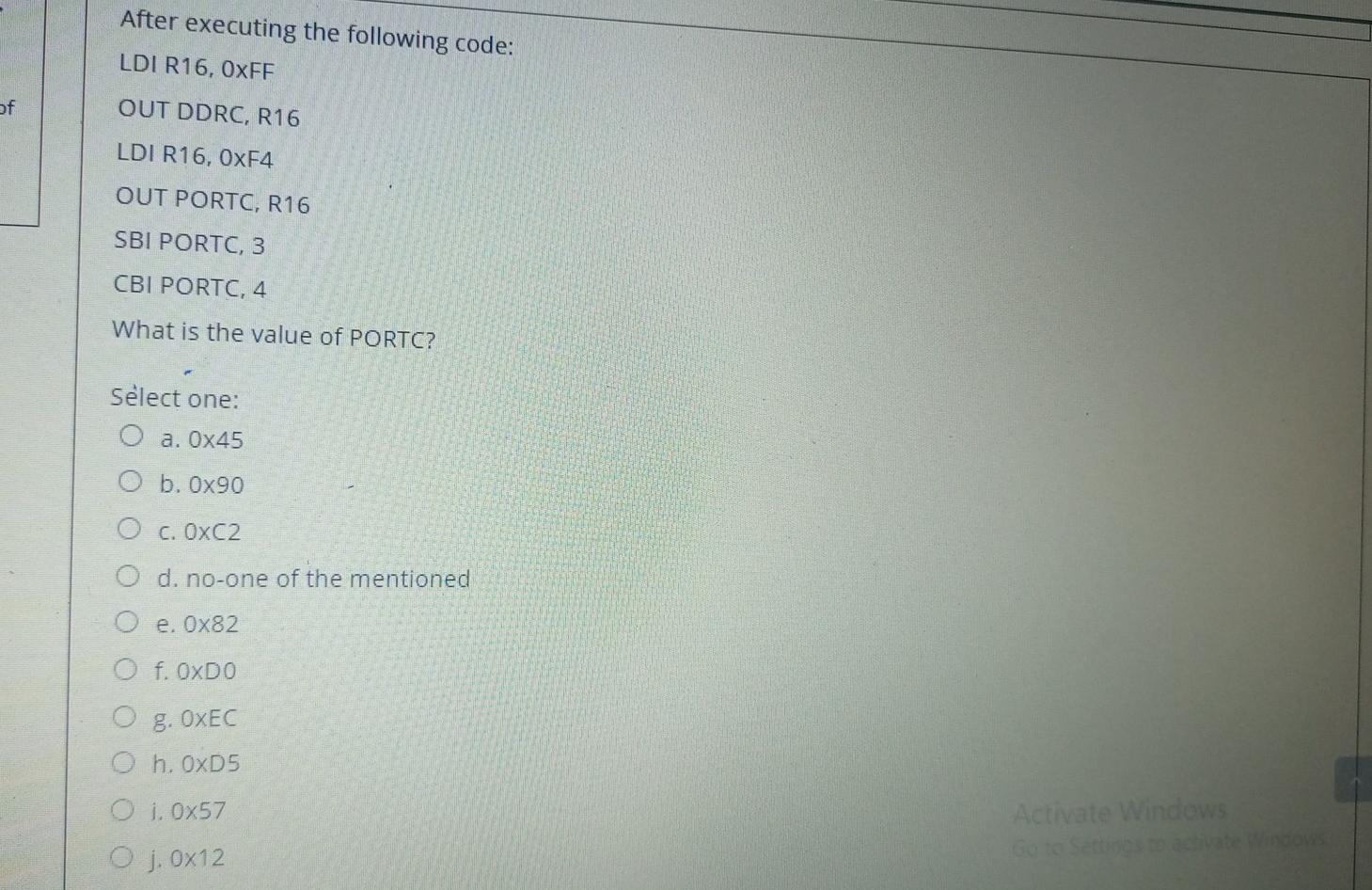 Solved After executing the following code: LDI R16, OXFF of | Chegg.com