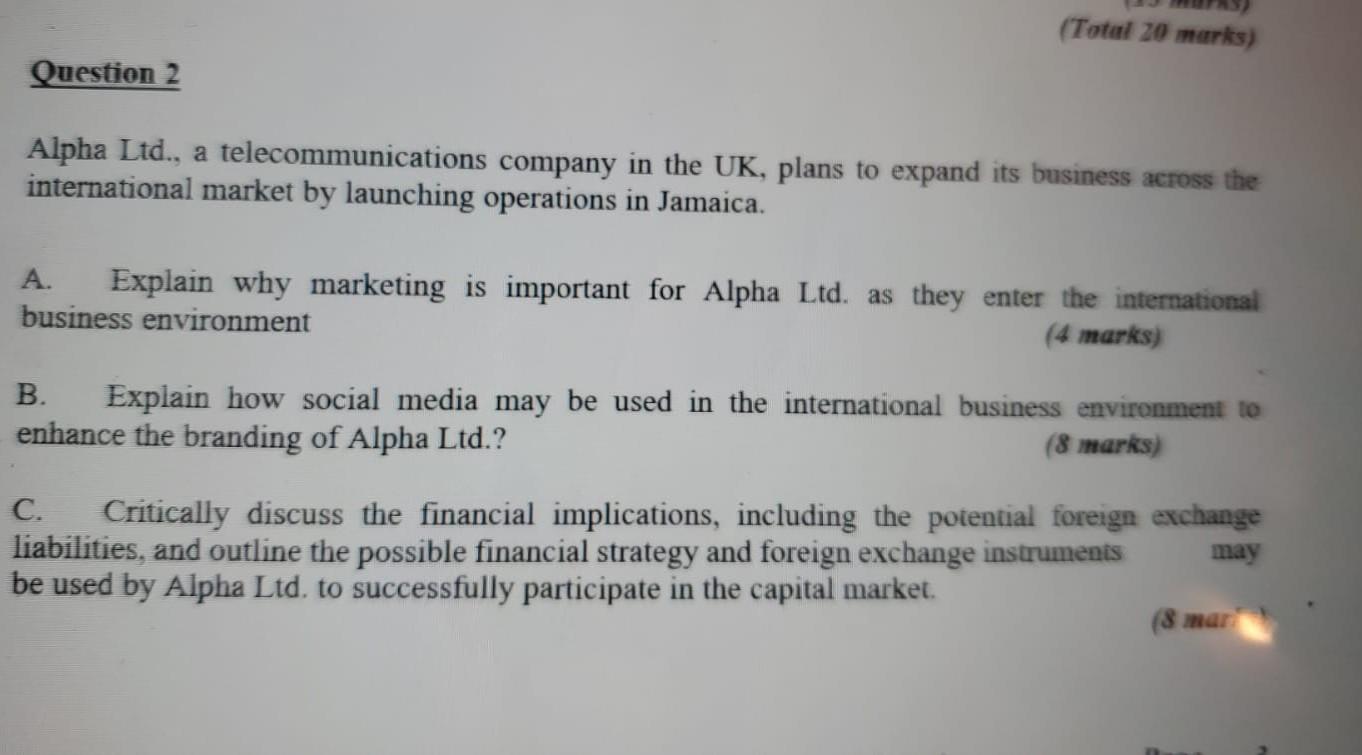 Solved Alpha Ltd., a telecommunications company in the UK, | Chegg.com