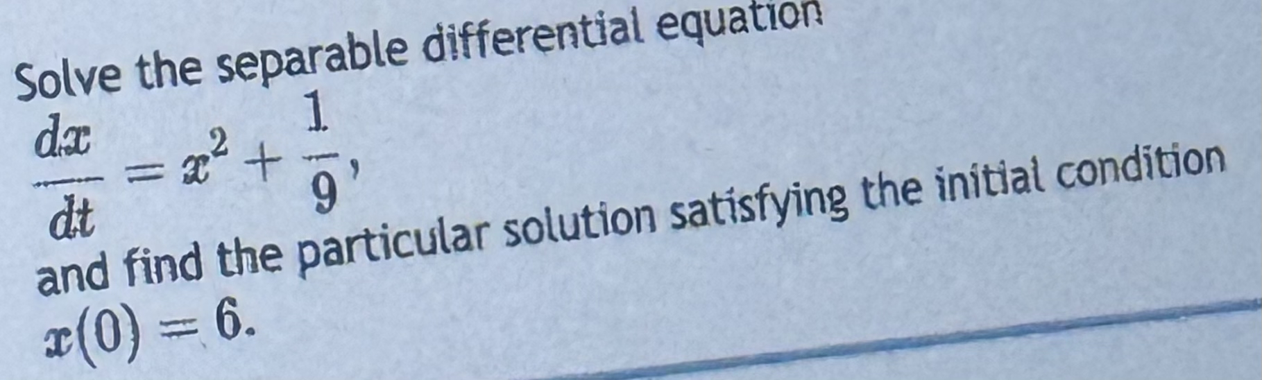 Solved Solve the separable differential | Chegg.com