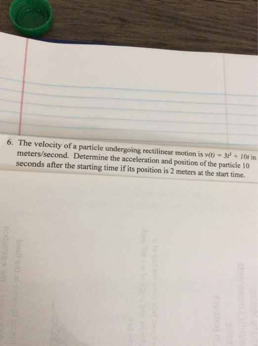Solved 6. The velocity of a particle undergoing rectilinear | Chegg.com