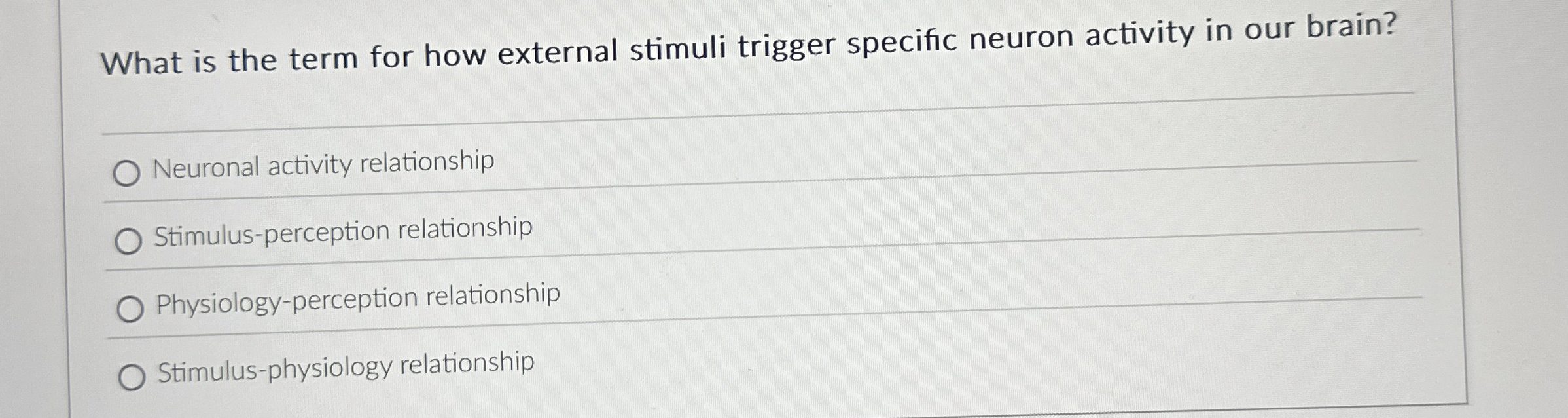 Solved What is the term for how external stimuli trigger | Chegg.com