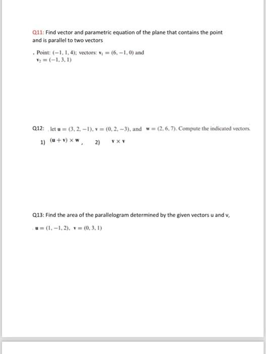 Solved Q1 Find initial point P of a nonzero vector u=PQ, | Chegg.com