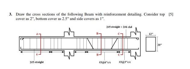Solved 3. Draw the cross sections of the following Beam with | Chegg.com