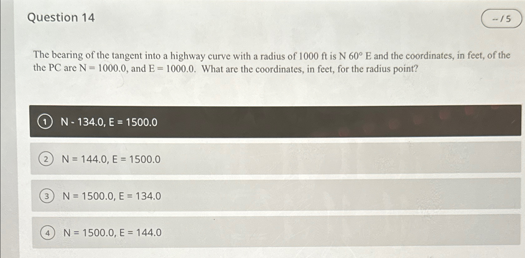 Solved Question 14-15The bearing of the tangent into a | Chegg.com