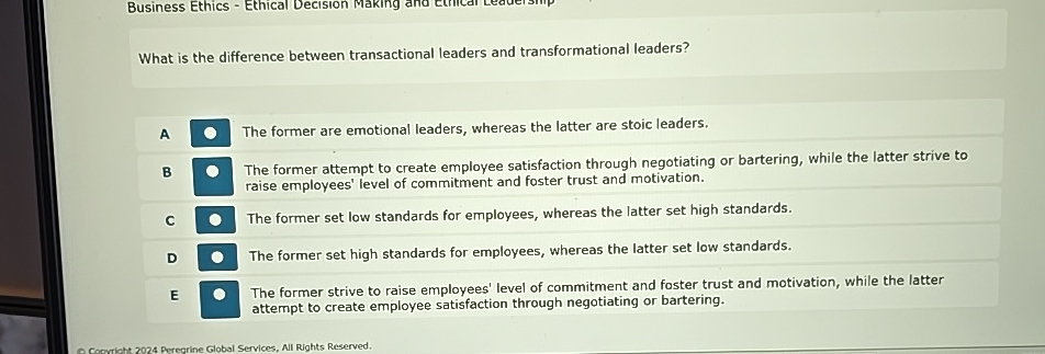 Solved What is the difference between transactional leaders | Chegg.com