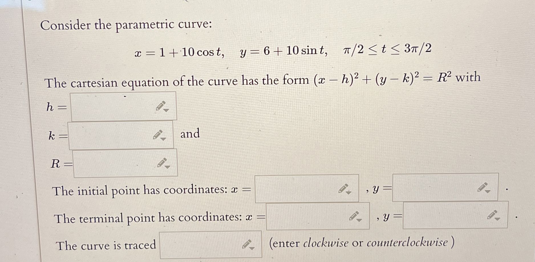 Solved Consider the parametric | Chegg.com