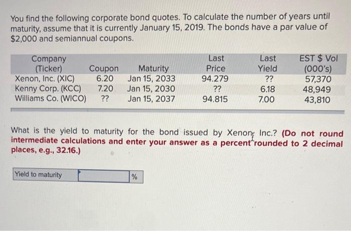 Solved You find the following corporate bond quotes. To | Chegg.com
