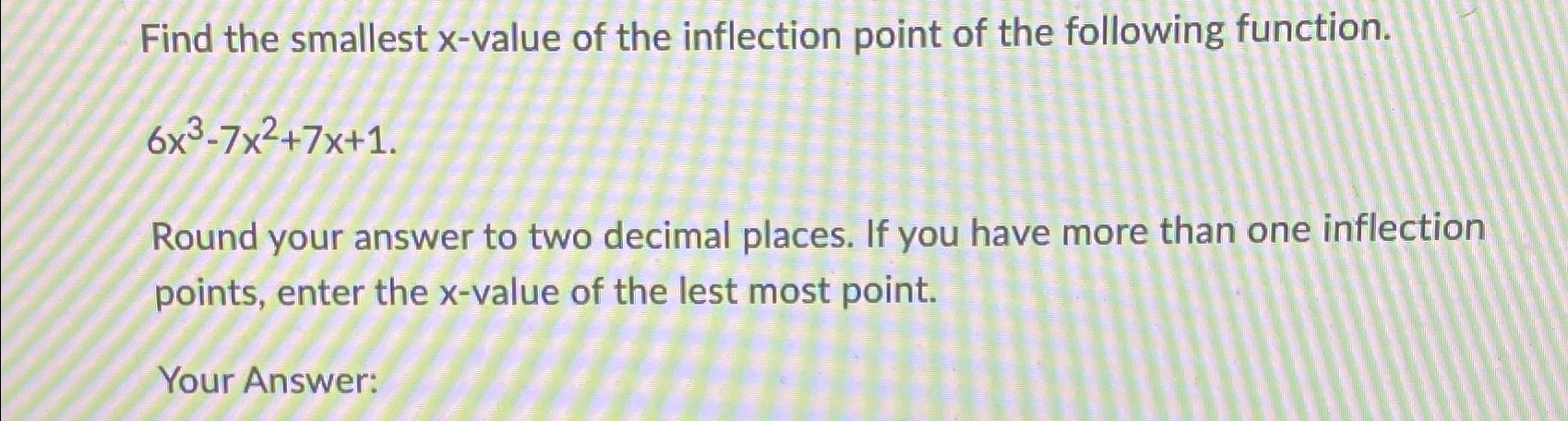 Solved Find the smallest x-value of the inflection point of | Chegg.com