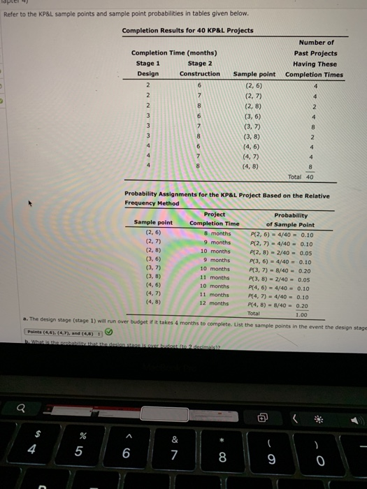 Solved Refer to the KP&L sample points and sample point | Chegg.com