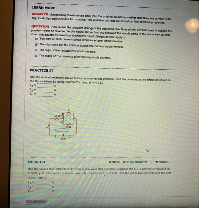 Solved LEARN MORE REMARKS Substituting these values back | Chegg.com