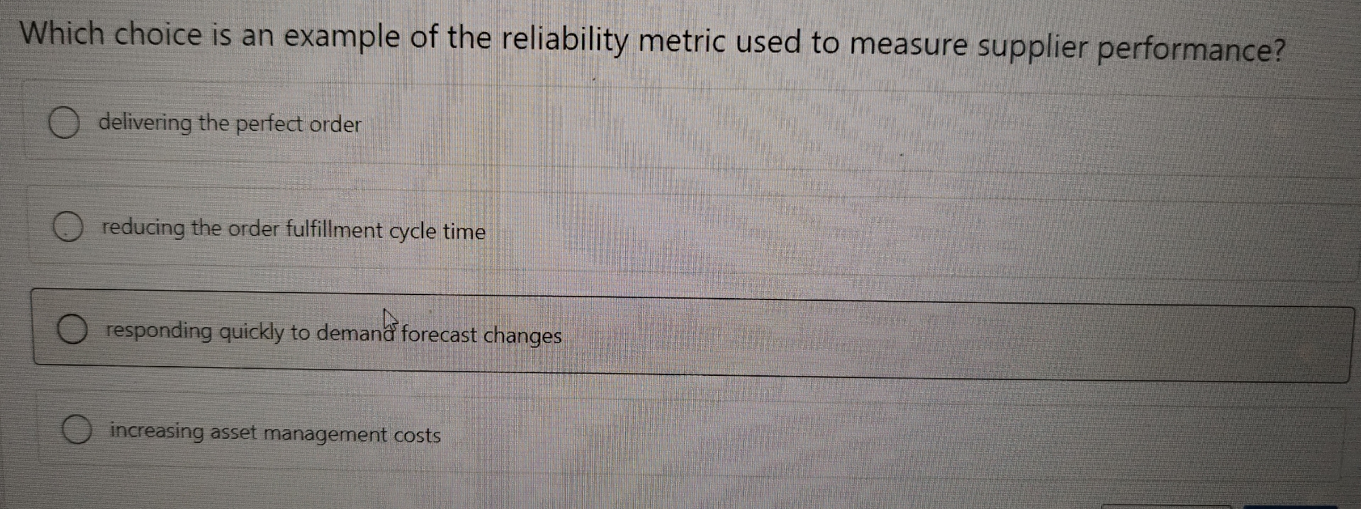Solved Which choice is an example of the reliability metric | Chegg.com