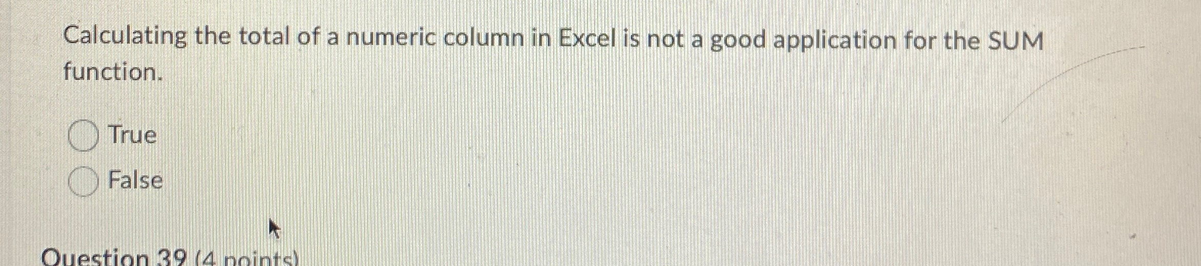 Solved Calculating the total of a numeric column in Excel is | Chegg.com