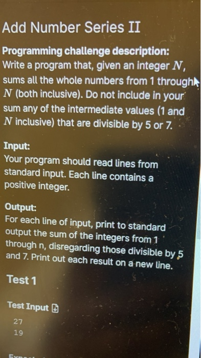 Solved Add Number Series II Programming challenge | Chegg.com