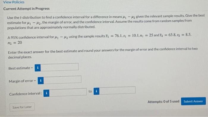 Solved View Policies Current Attempt in Progress Use the | Chegg.com