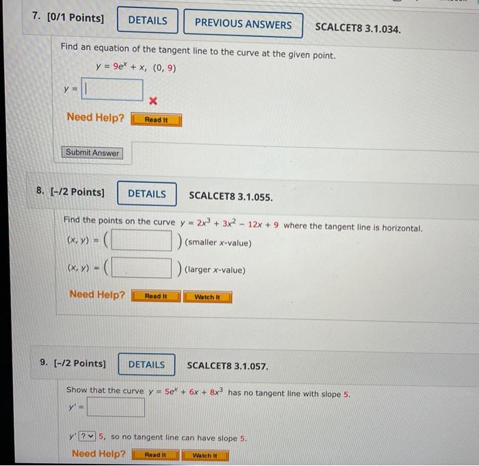 Solved 7. [0/1 Points] DETAILS PREVIOUS ANSWERS SCALCET8 | Chegg.com