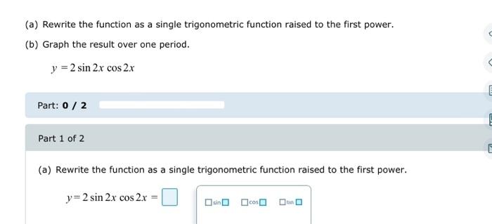 Solved (a) Rewrite the function as a single trigonometric | Chegg.com