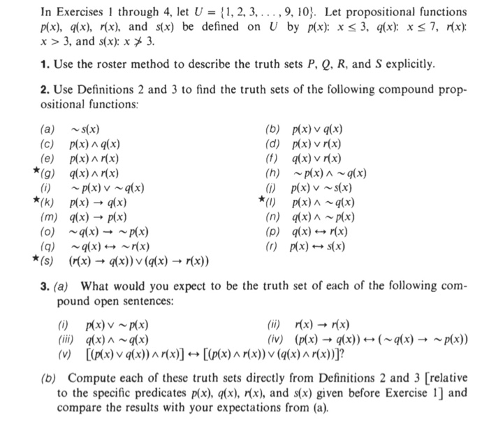Solved In Exercises 1 through 4, let U = {1, 2, 3, ..., 9, | Chegg.com