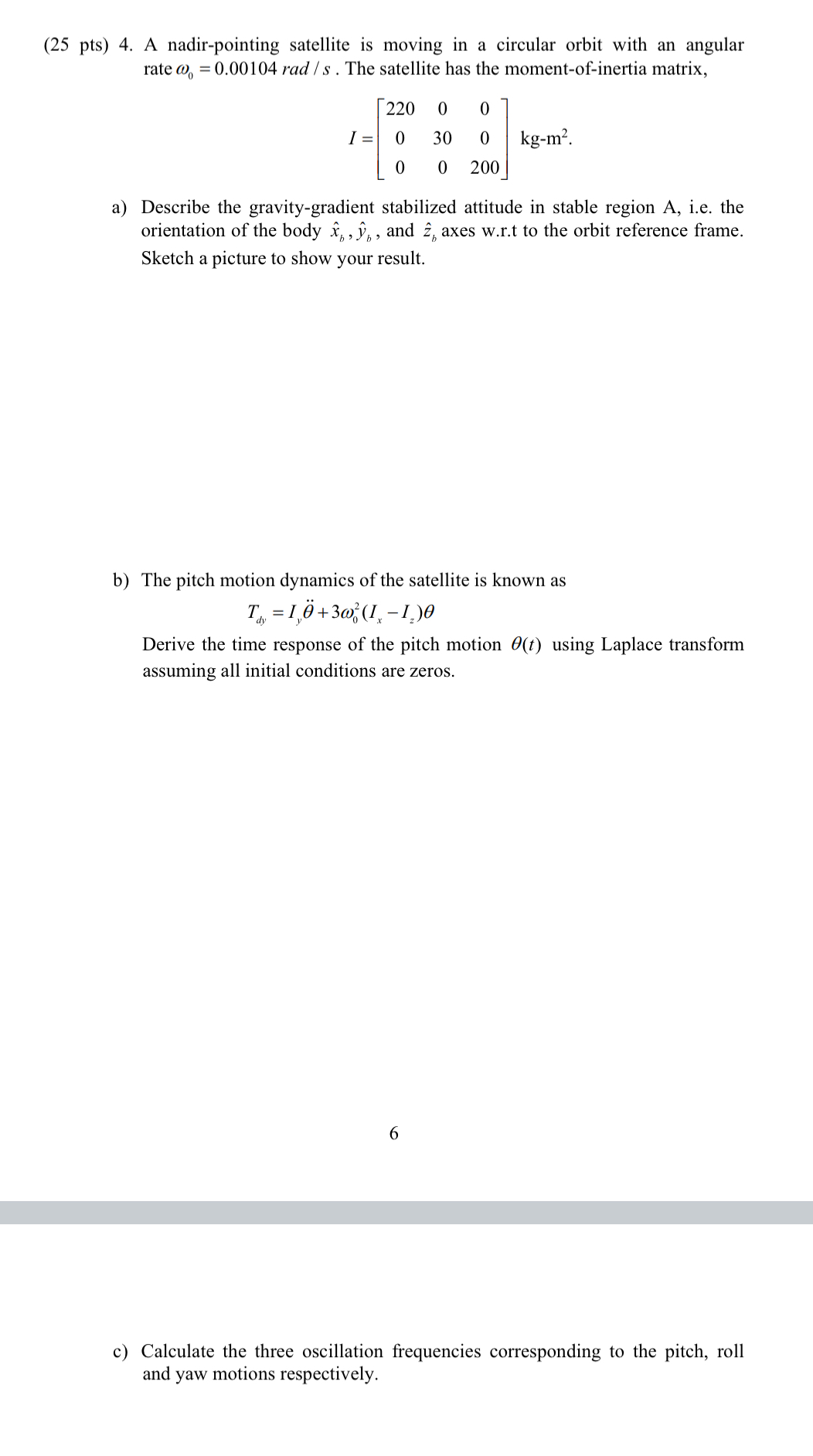Solved (25 ﻿pts) 4. ﻿A nadir-pointing satellite is moving in | Chegg.com