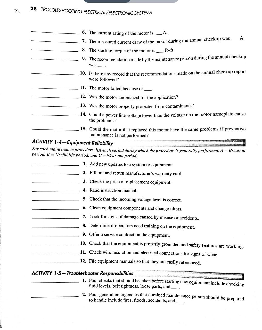 28 TROUBLESHOOTING ELECTRICAL/ELECTRONIC SYSTEMS X 6. | Chegg.com