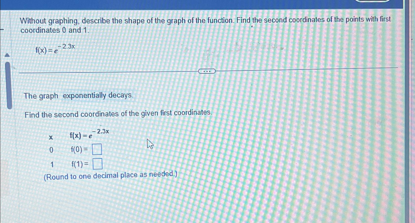 Solved Without graphing, describe the shape of the graph of | Chegg.com