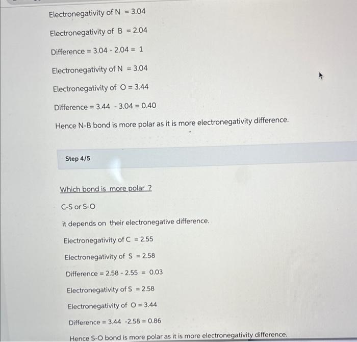 Solved For Each Of The Following Bonds Indicate The