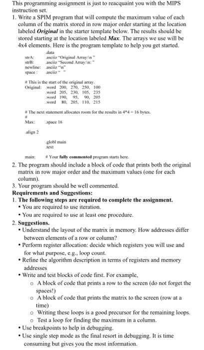 Solved This programming assignment is just to reacquaint you | Chegg.com