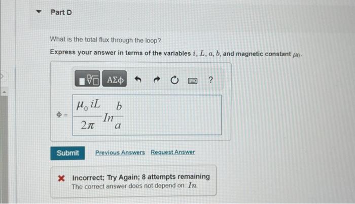 Solved What is the total flux through the loop? Express your | Chegg.com