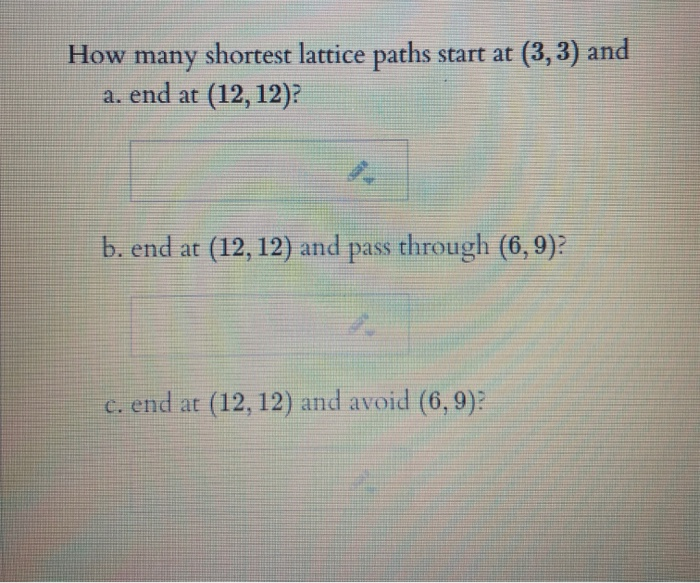 Solved How many shortest lattice paths start at (3,3) and a. | Chegg.com