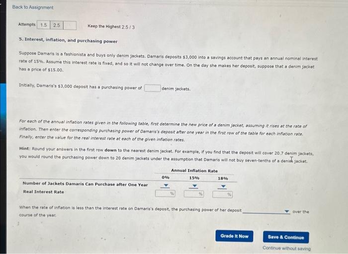 Solved 5. Interest, inflation, and purchasing power Suppose | Chegg.com