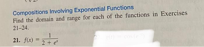 Solved Compositions Involving Exponential Functions Find the | Chegg.com