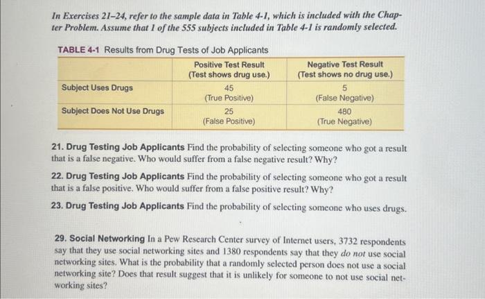 Solved In Exercises 21-24, refer to the sample data in Table | Chegg.com