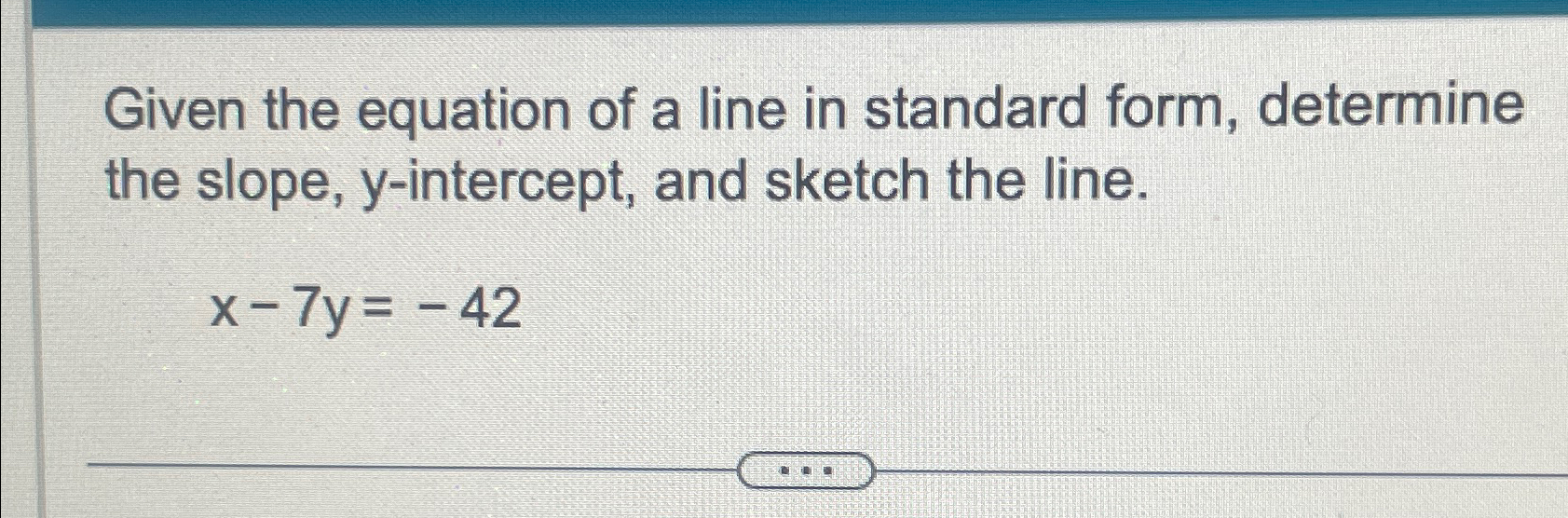 Solved Given the equation of a line in standard form, | Chegg.com