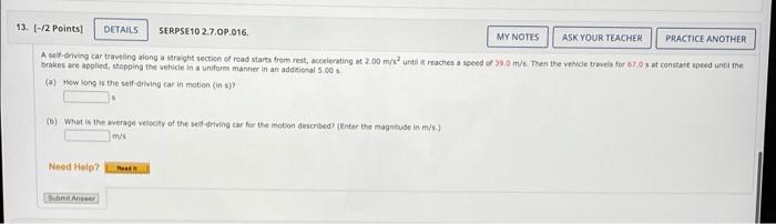 Solved 13. [-12 Points DETAILS SERPSE10 2.7.OP.016 MY NOTES | Chegg.com Solved 13. [-12 Points DETAILS SERPSE10 2.7.OP.016 MY NOTES | Chegg.com