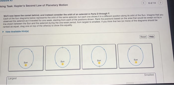 Solved mework #3 king Task: Kepler's Second Law of Planetary | Chegg.com