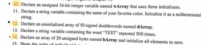Solved 10 Declare An Unsigned 16 Bit Integer Variable 