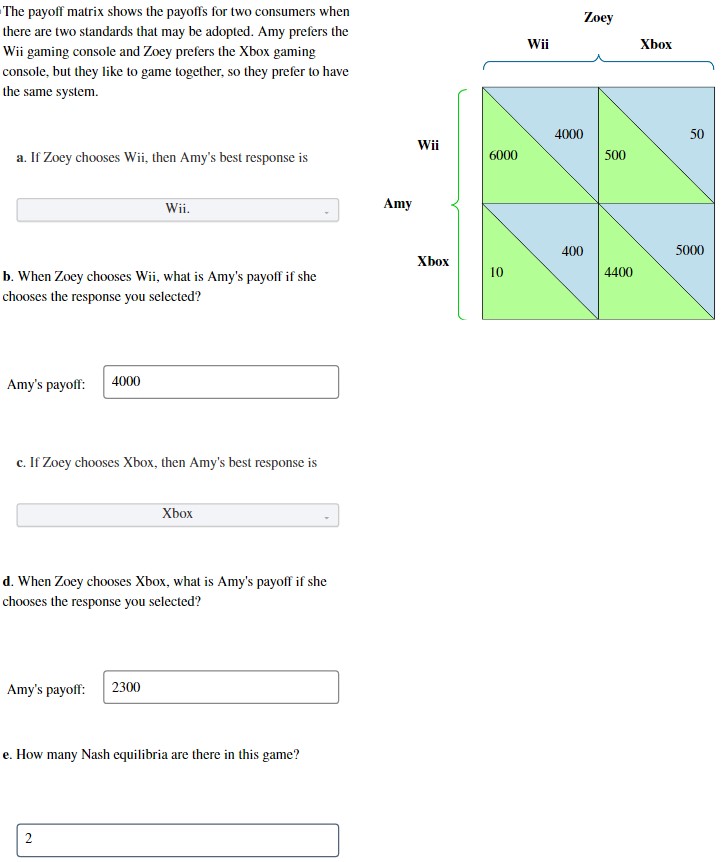 Solved The payoff matrix shows the payoffs for two consumers | Chegg.com